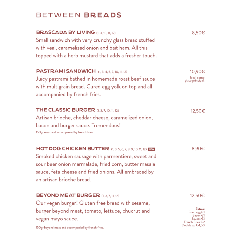 Menu - Living Bakkali